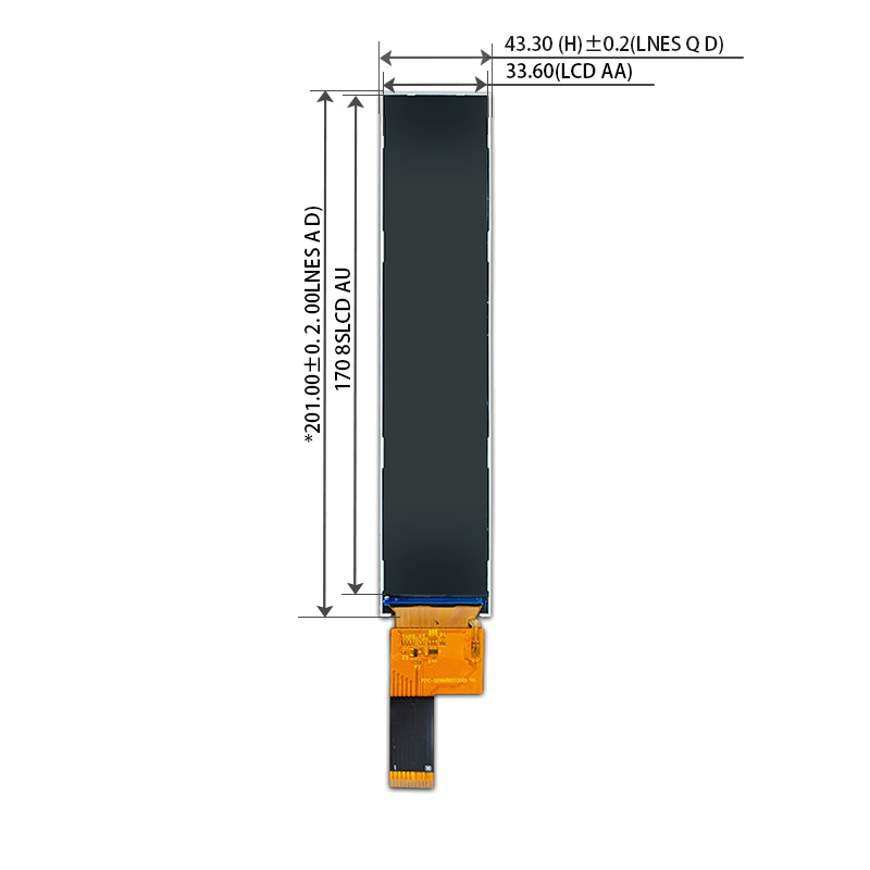 6.9-inch long LCD screen 280×1424 MIPI interface 30pin TFT-LCD strip ...