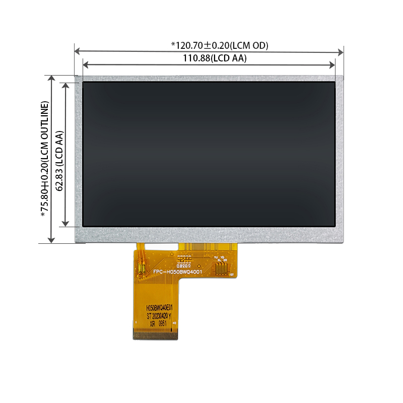 5-inch LCD screen 480×272 RGB interface 5-inch TFT-LCD display module ...